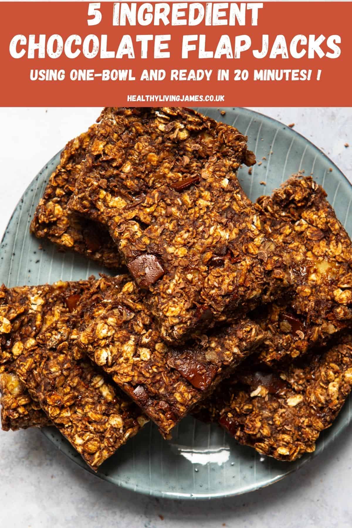 Easy Chocolate Flapjacks (5 ingredients) - Healthy Living James