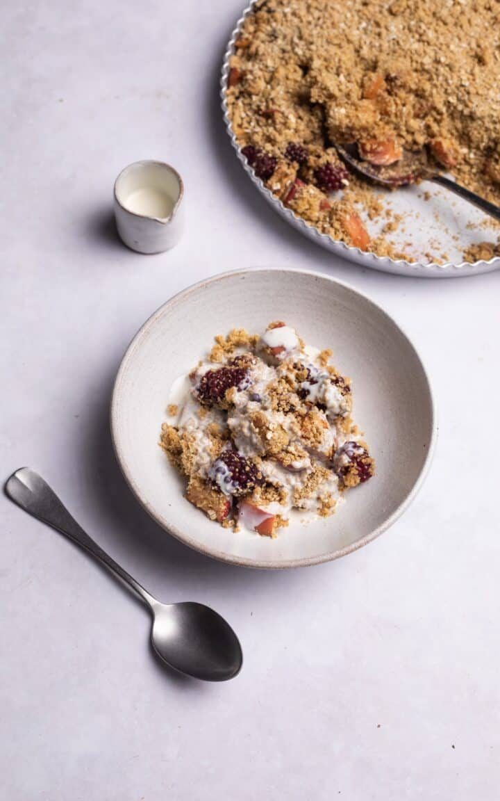 Easiest Apple and Blackberry Crumble - Healthy Living James