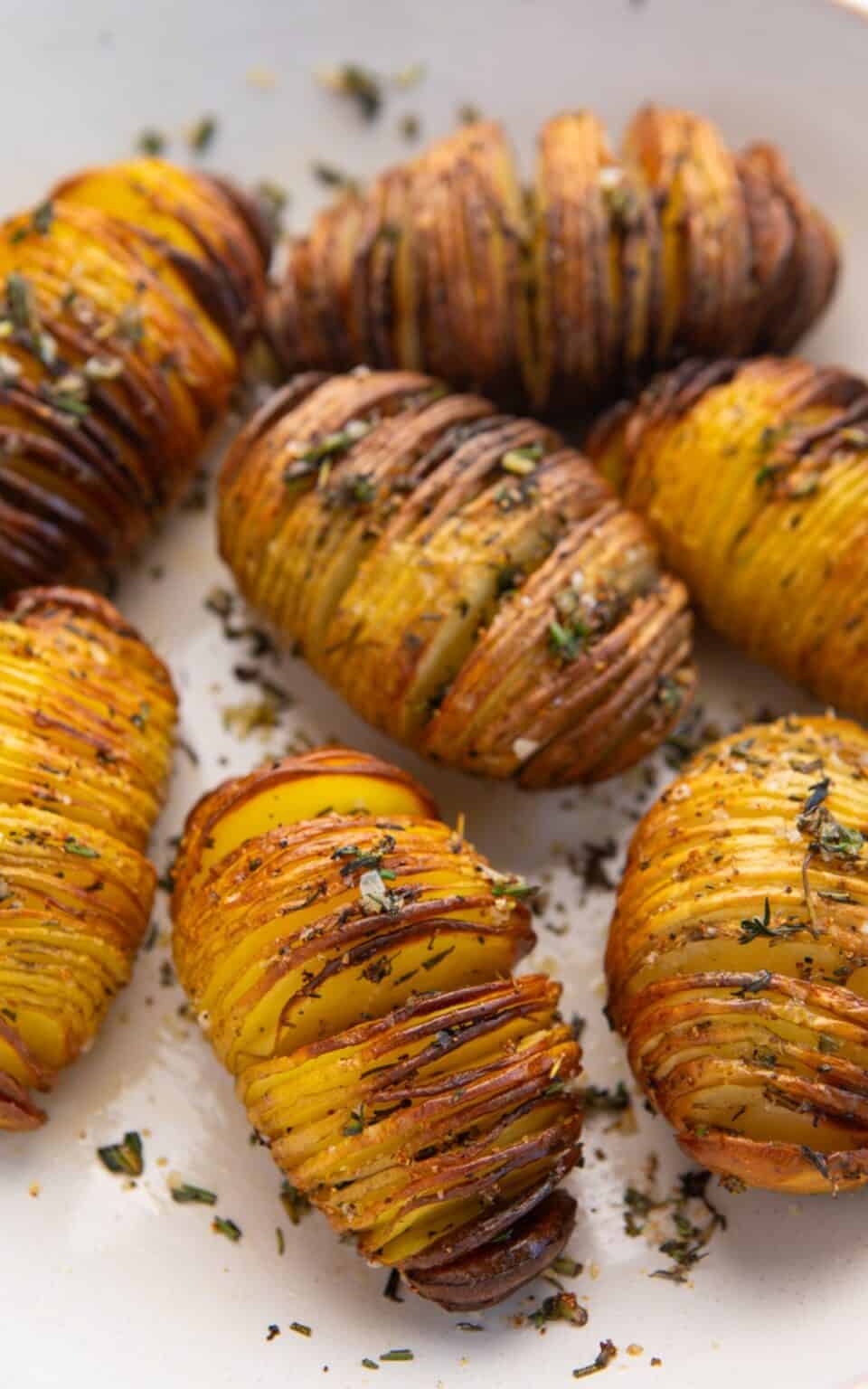 Easy Air Fryer Hasselback Potatoes - Healthy Living James