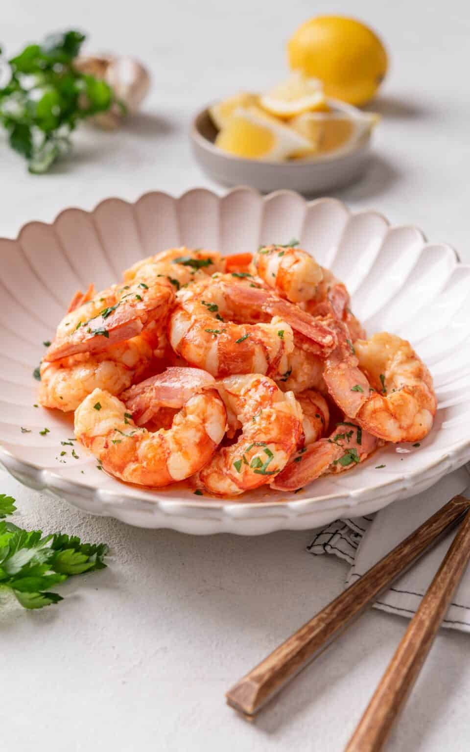Quick Garlic Prawns (Shrimp) - Healthy Living James
