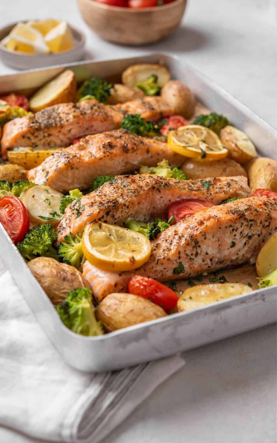 Easy Salmon Tray Bake - Healthy Living James