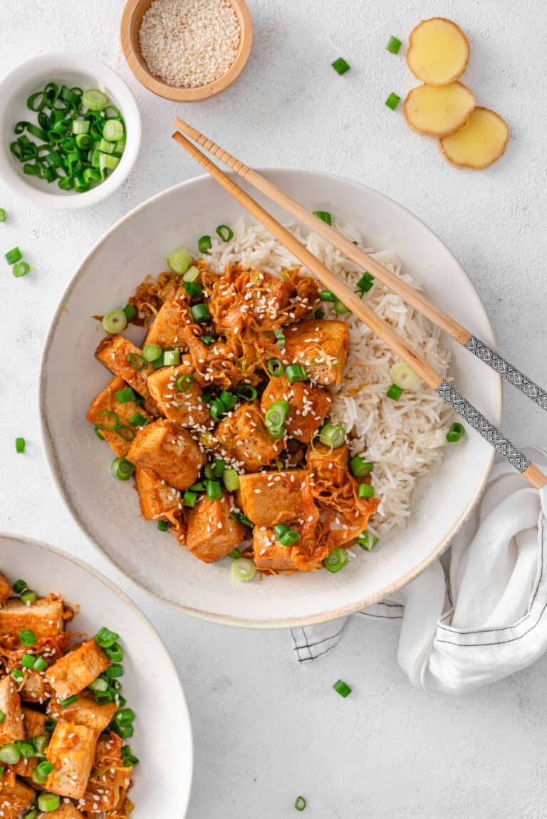 Korean Crispy Tofu & Cabbage Bowl - Healthy Living James